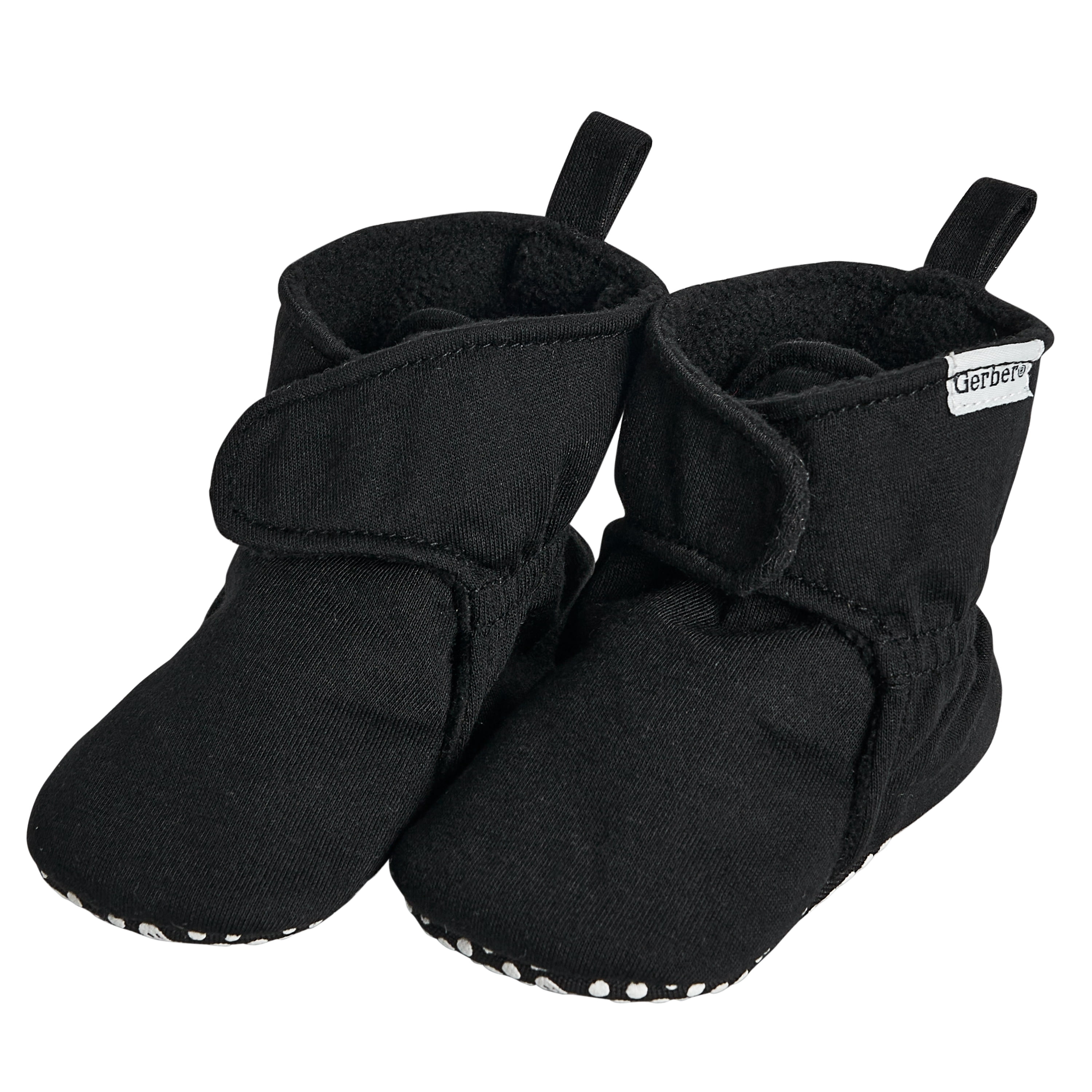 Gerber Baby Gender Neutral Soft Booties with Hook & Loop, Sizes 0/3 ...
