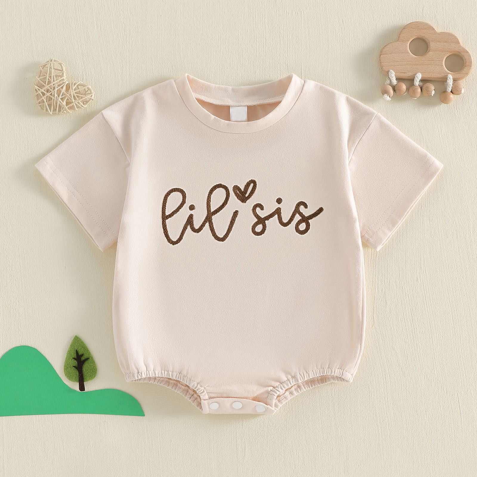 Baby Boys' Bodysuits Size 6-12M Kids Short Sleeve Round Neck Letter ...