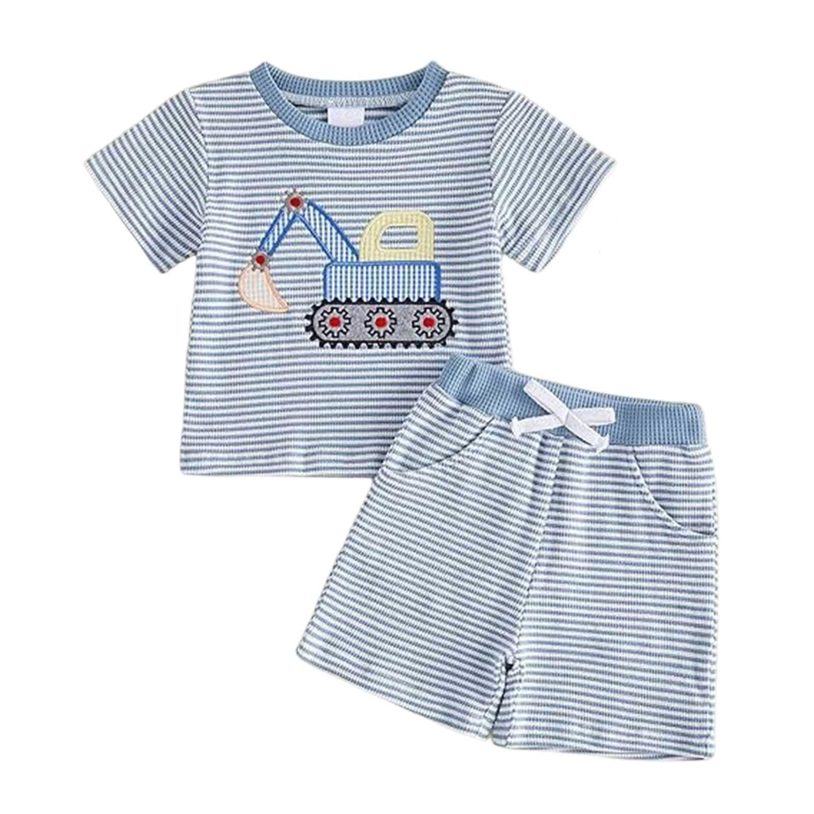 Baby Boys Clothes Cute Cartoon Top Horizontal Stripe Design T-Shirt ...