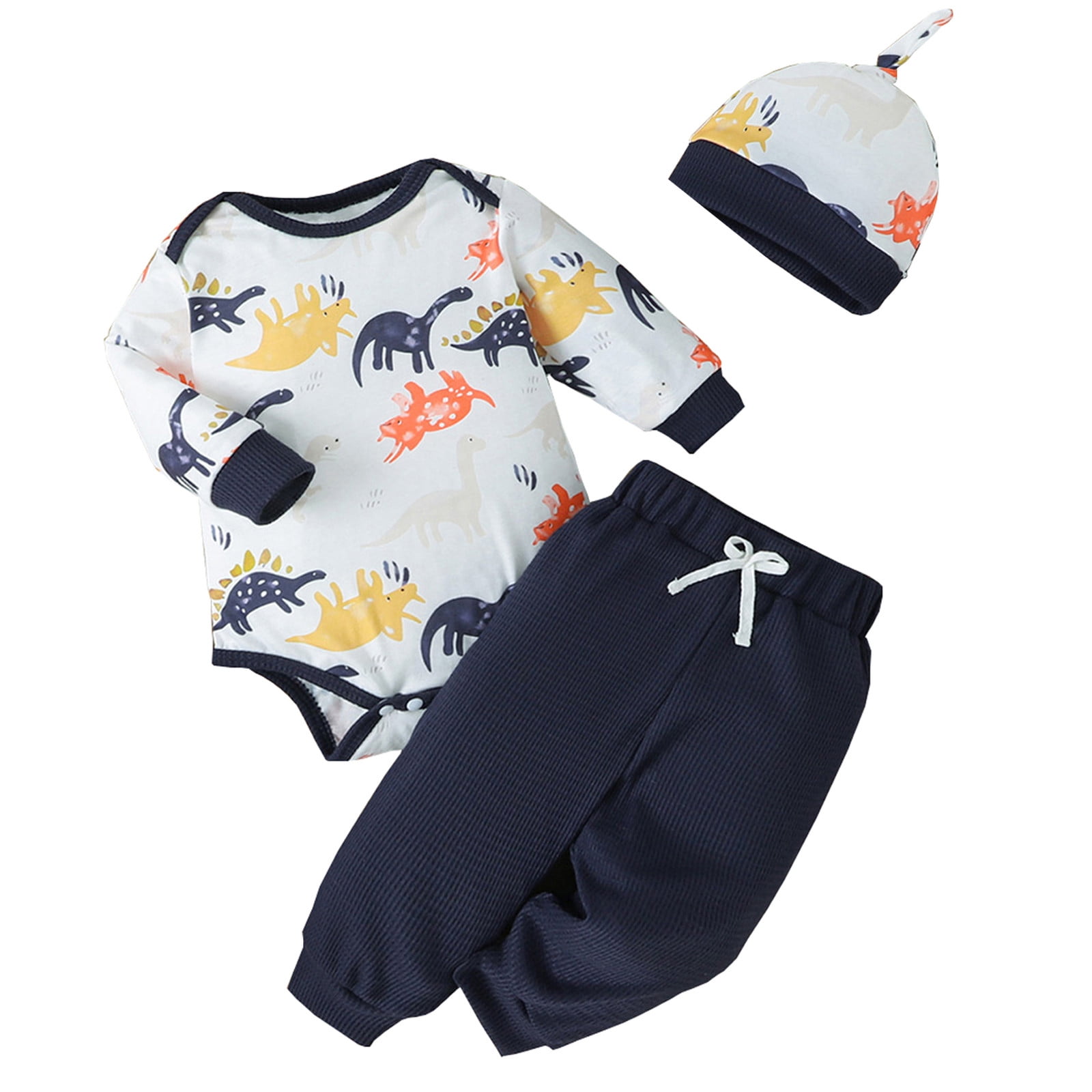 Baby Boys Clothes Outfits Dinosaur Print Cotton Long Sleeve Rompers ...