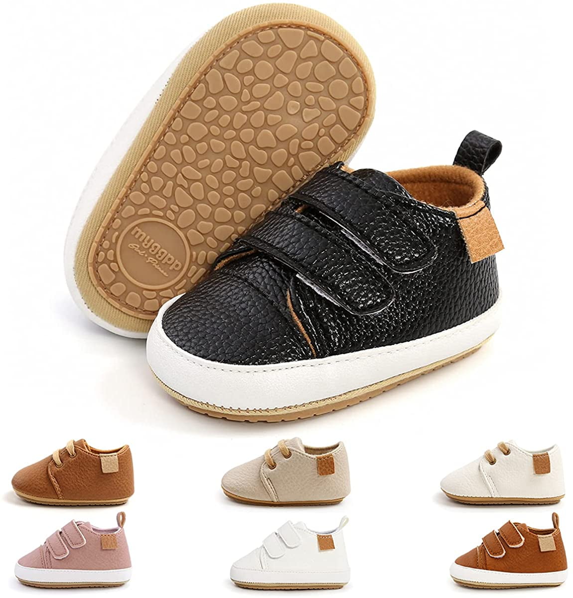 Baby Boys Girl Lace Up Leather Sneakers Soft Rubber Sole Infant Moccasins Newborn Oxford Loafers ...