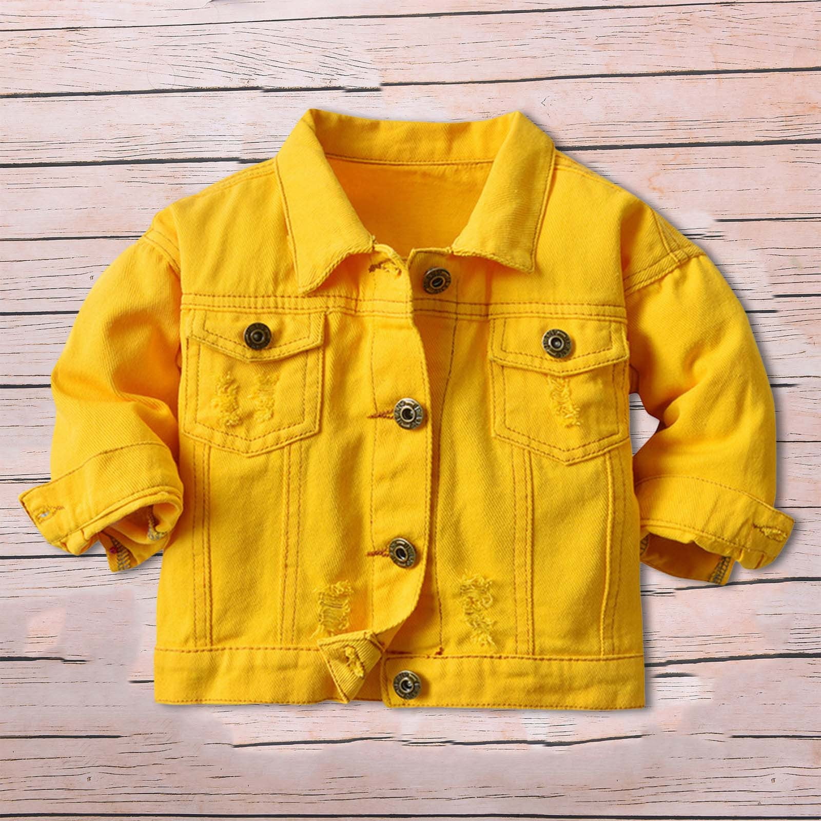 Baby Boys Girls Denim Jacket Kids Toddler Button Down Jeans Jacket Top ...