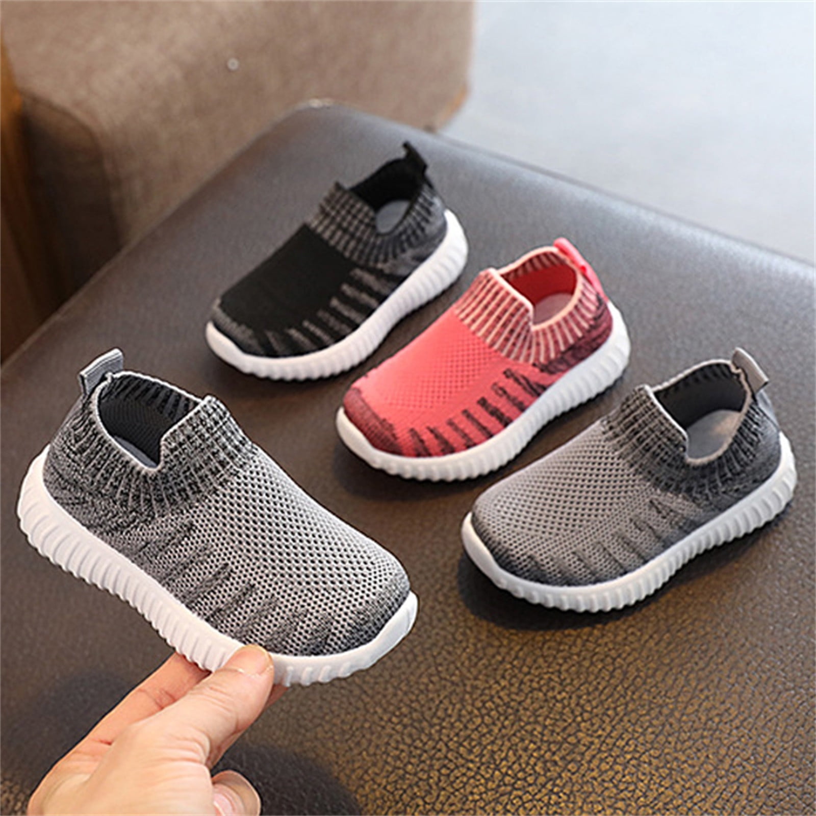 Baby Boys Girls First Walking Shoes Lightweight Stripes Sneakers Baby ...