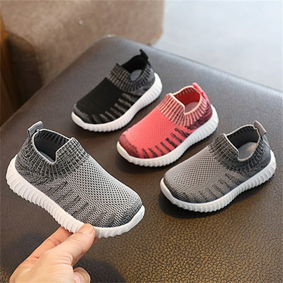 Baby Boys Girls First Walking Shoes Lightweight Stripes Sneakers ...