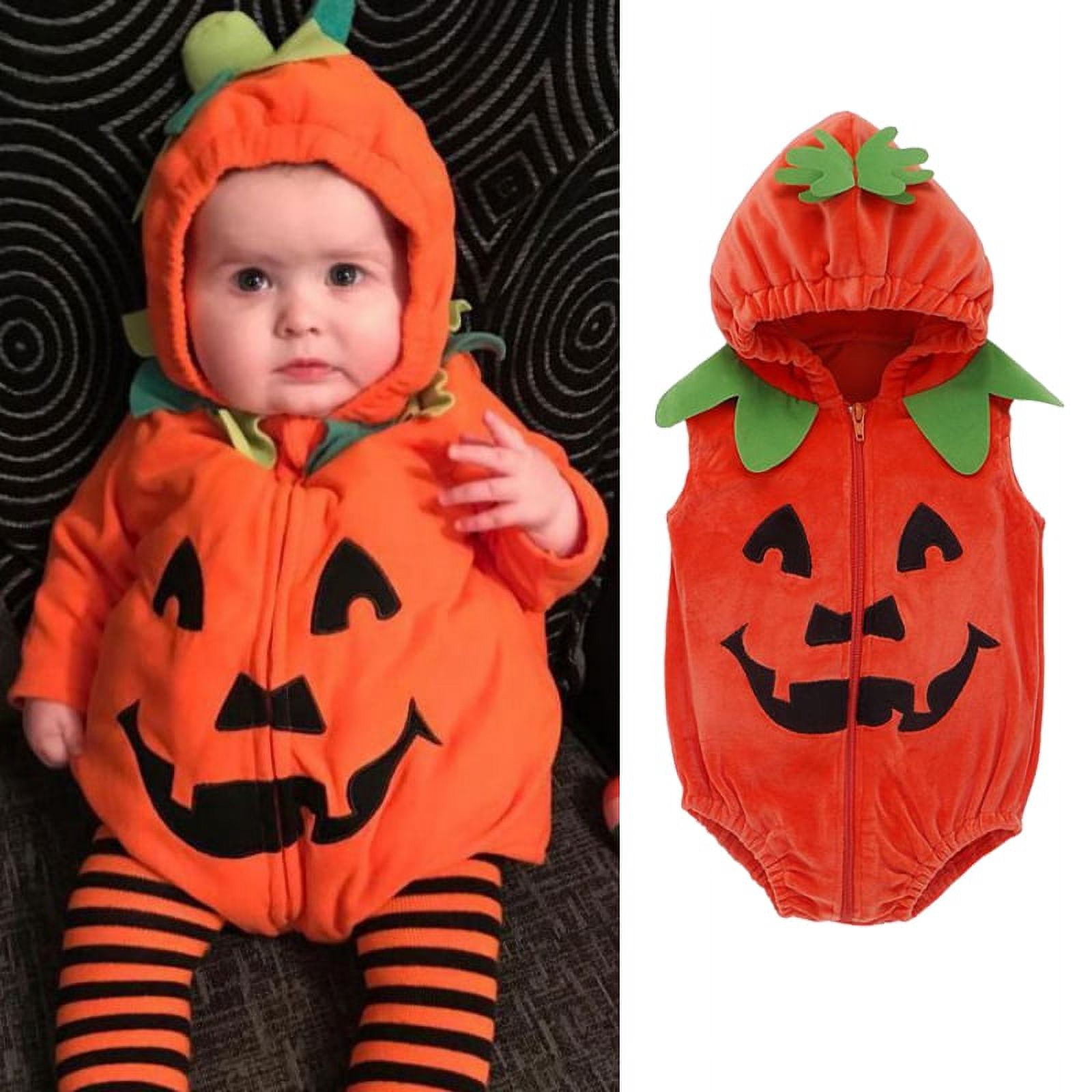 Baby Boys Girls Halloween Pumpkin Sleeveless Hoodie Party Fancy Outfits Clothes - Walmart.com