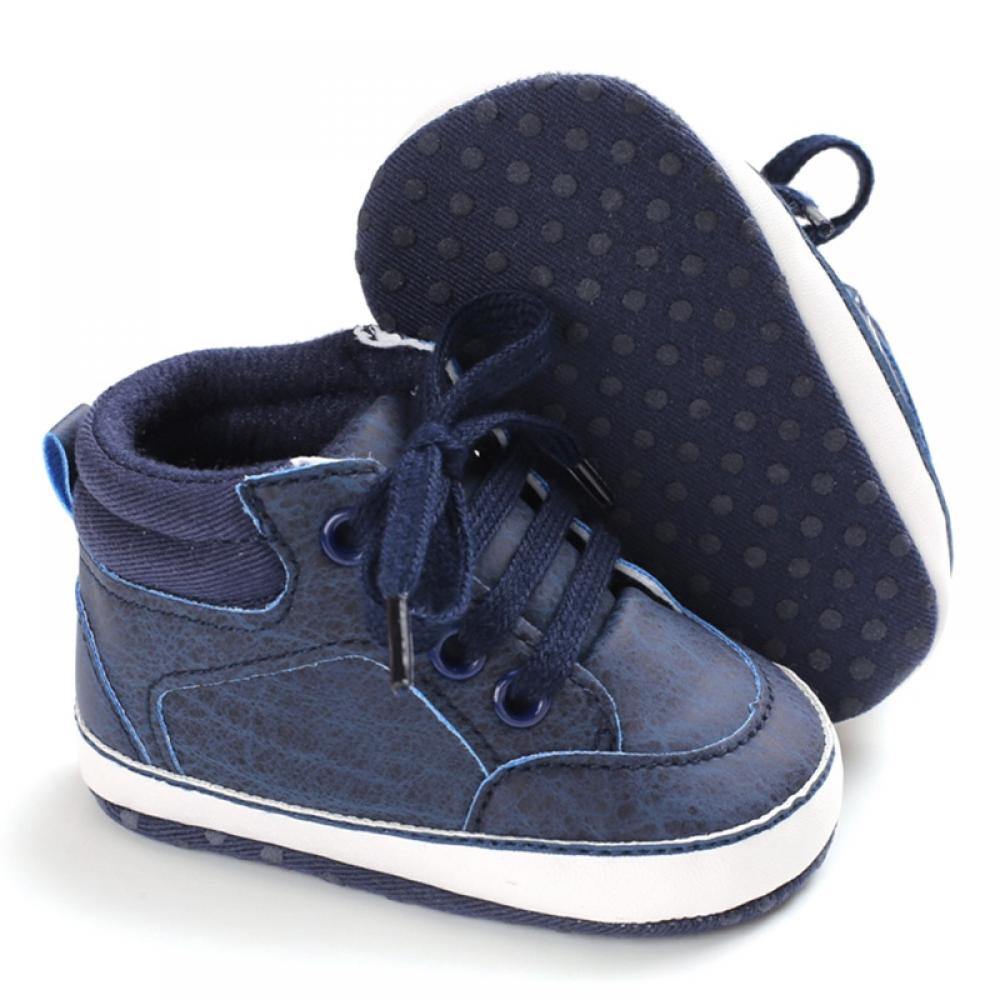 Baby Boys Girls Lace Up Leather Sneakers Toddler Wedding Uniform Dress Shoes Soft Rubber Sole ...