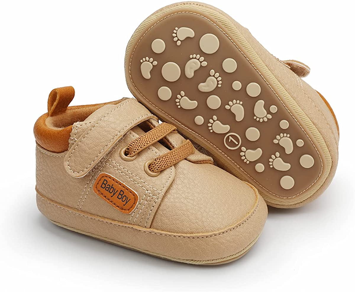Baby Boys Girls Moccasins Oxford Sneakers PU Leather Rubber Sole Infant ...