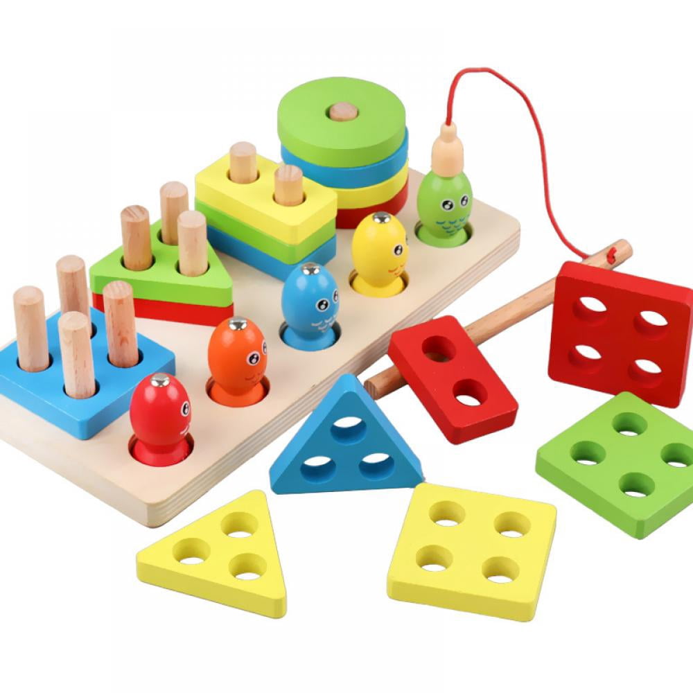 Baby Boys Girls Montessori Toys Preschool Kids Wooden Sorting ...