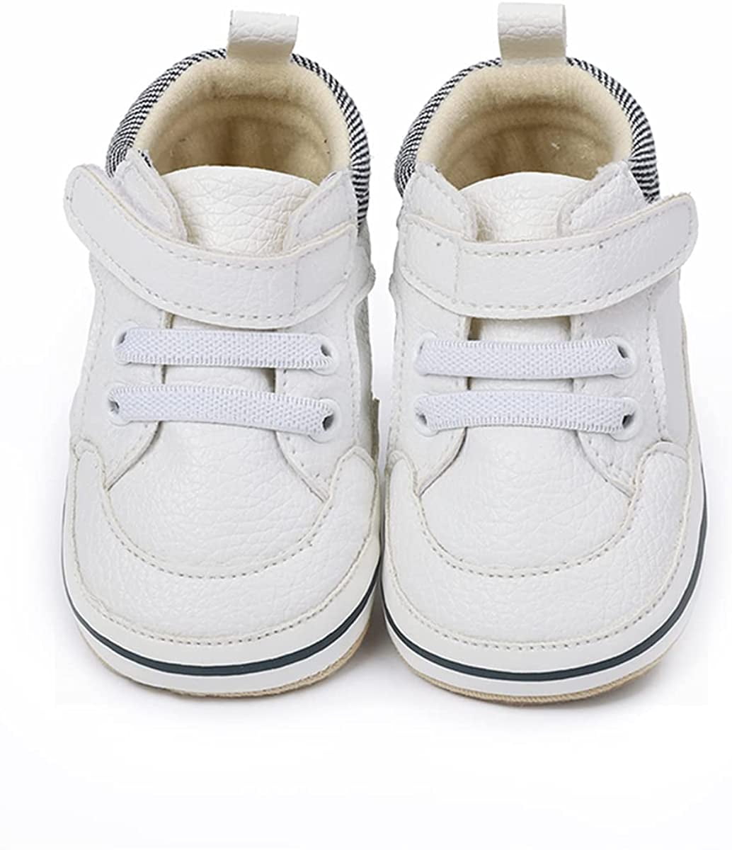 Baby Boys Girls Oxford Shoes Hard Bottom Lace Up Sneaker PU Leather ...