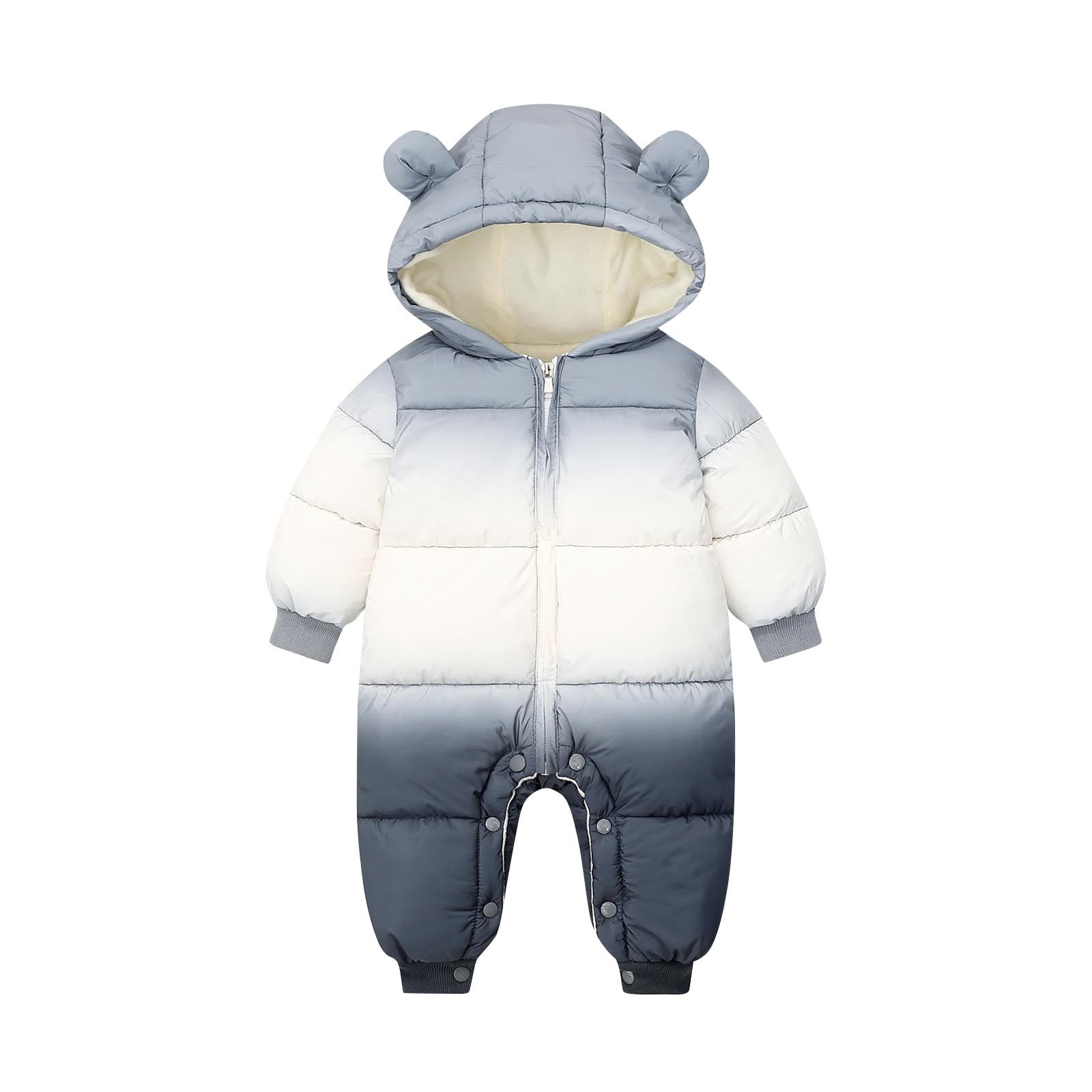 Baby Boys Girls Snowsuit Cute Bear Hooded Winter Warm Romper Casual Holiday Party Warm Jumpsuit ...