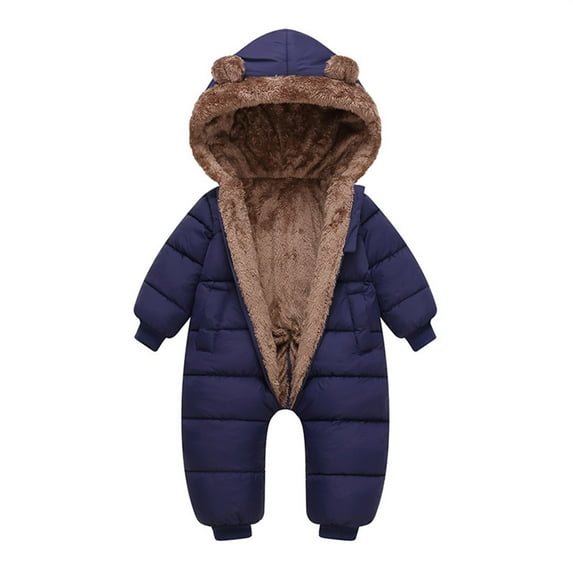 Baby Boys Girls Snowsuit Winter Clothes Suit Hooded Jumpsuit Romper ...