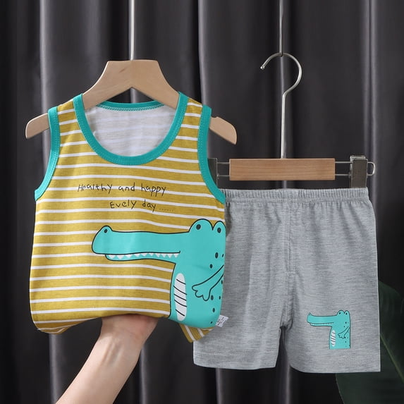 Baby Boys Girls Summer Lightweight Sleeveless Vest Top and Elastic ...
