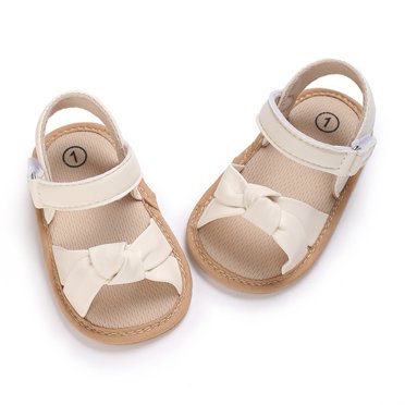 Baby Girls Sandals Outdoor Anti-slip Soft Sandals First Walkers Toddler Cross Laces Girls Summer ...