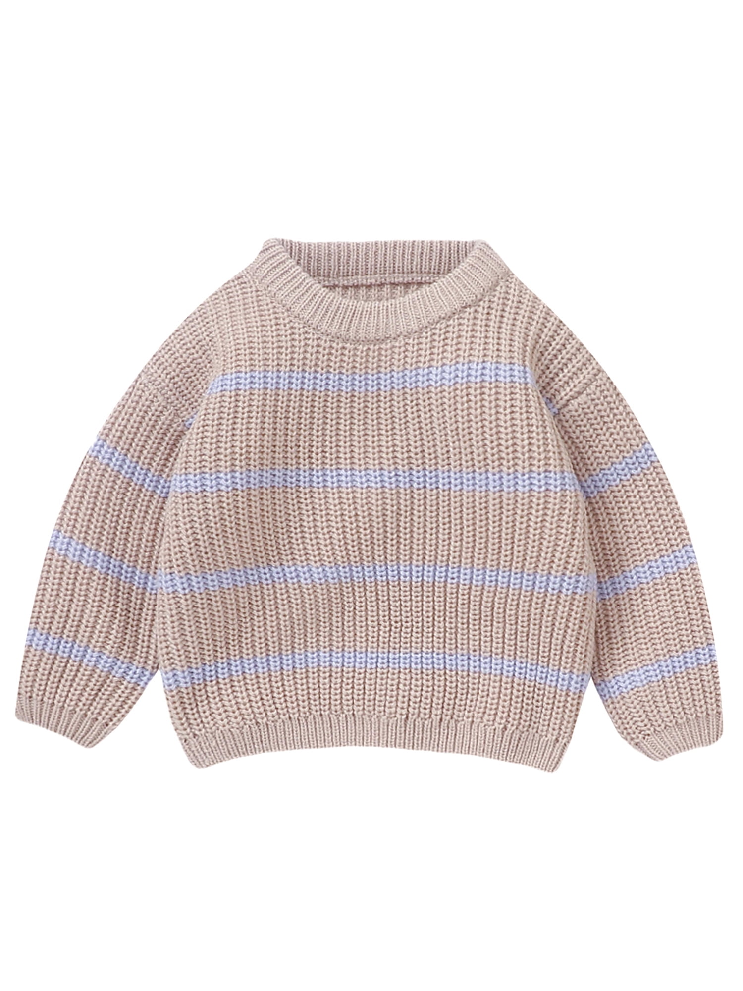 Baby Boys Girls Sweater Casual Stripe Warm Knitted Long Sleeve Pullover ...