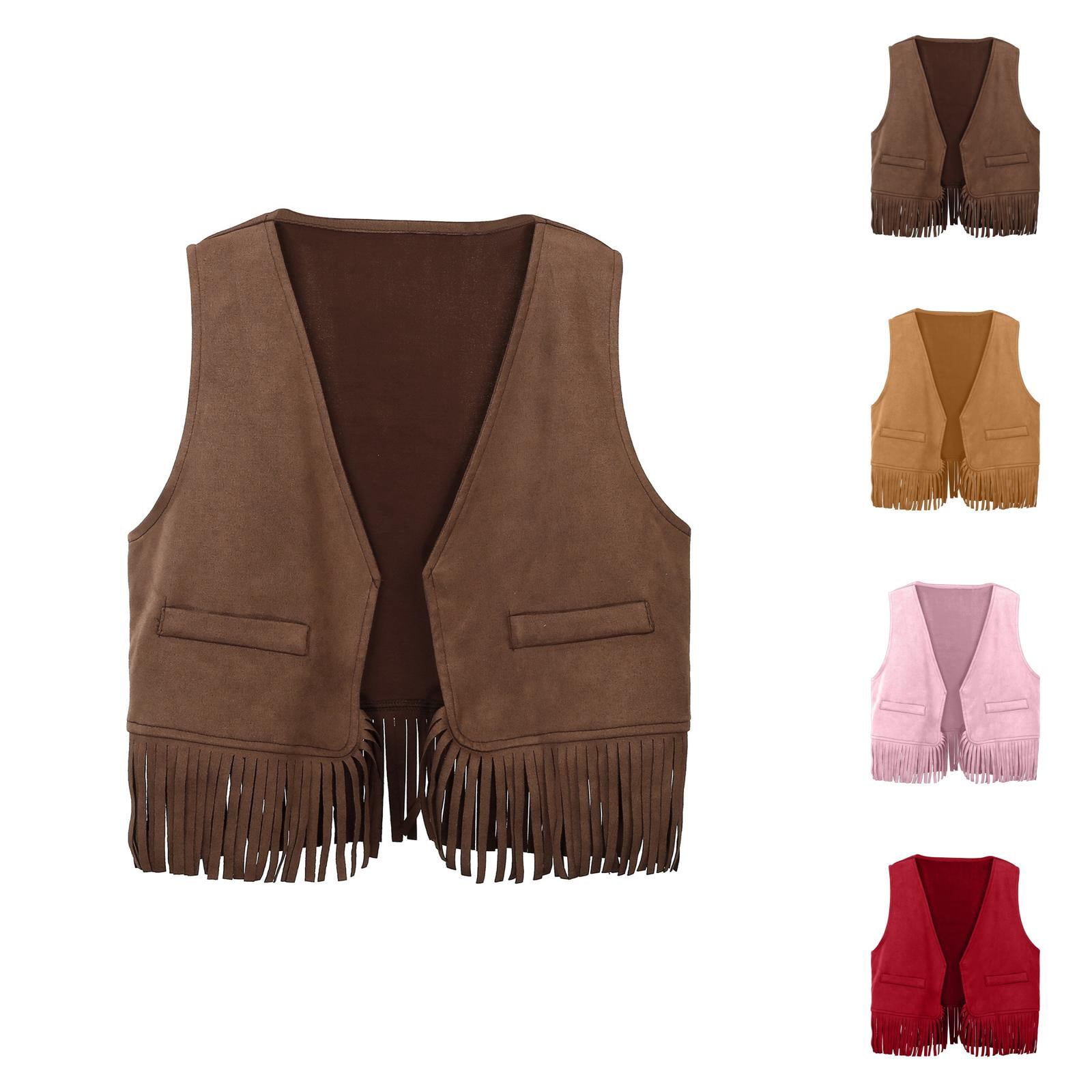 Baby Boys Girls Western Cowboy Cow Girl Vest Tassel Fringe Waist Coat ...