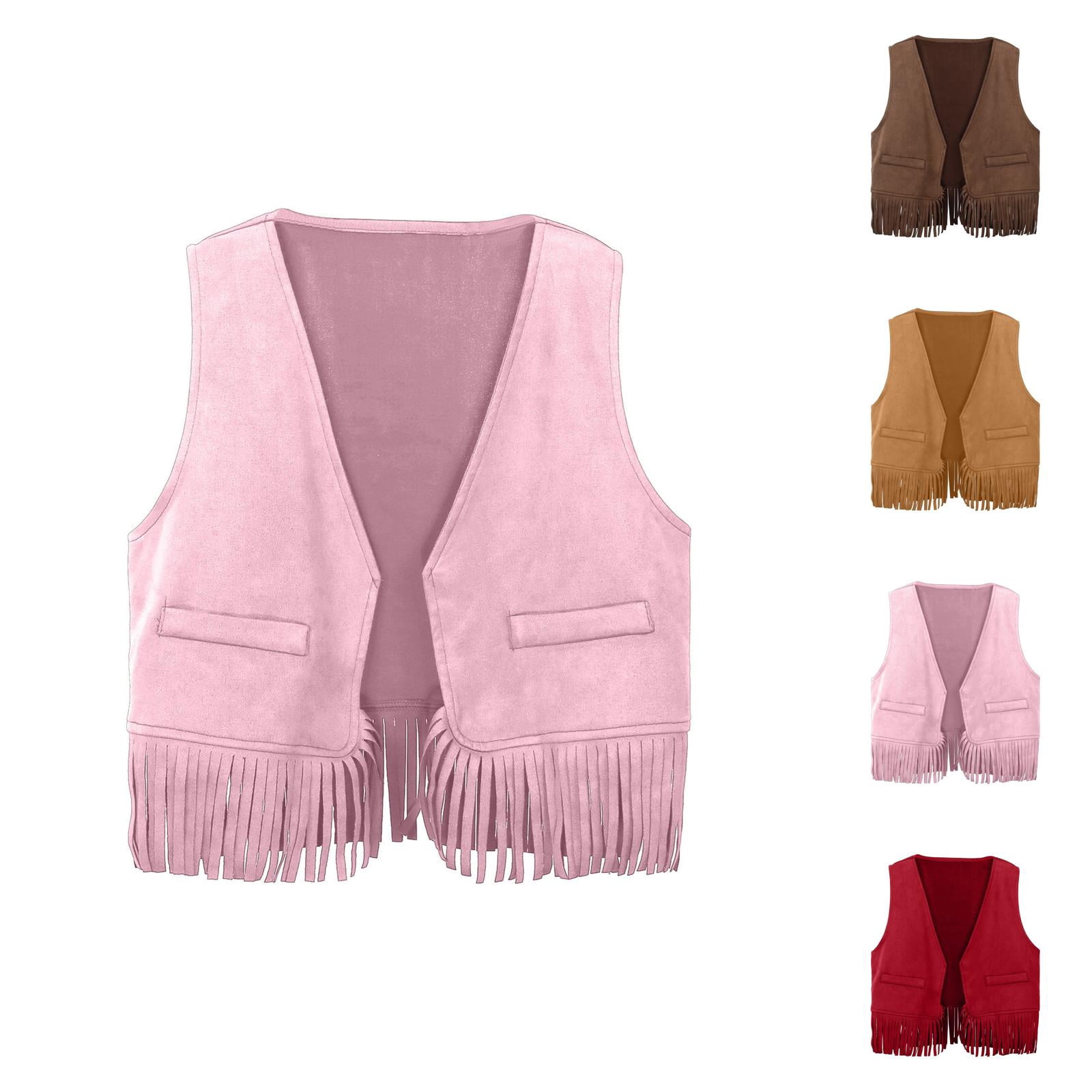 Baby Boys Girls Western Cowboy Cow Girl Vest Tassel Fringe Waist Coat ...