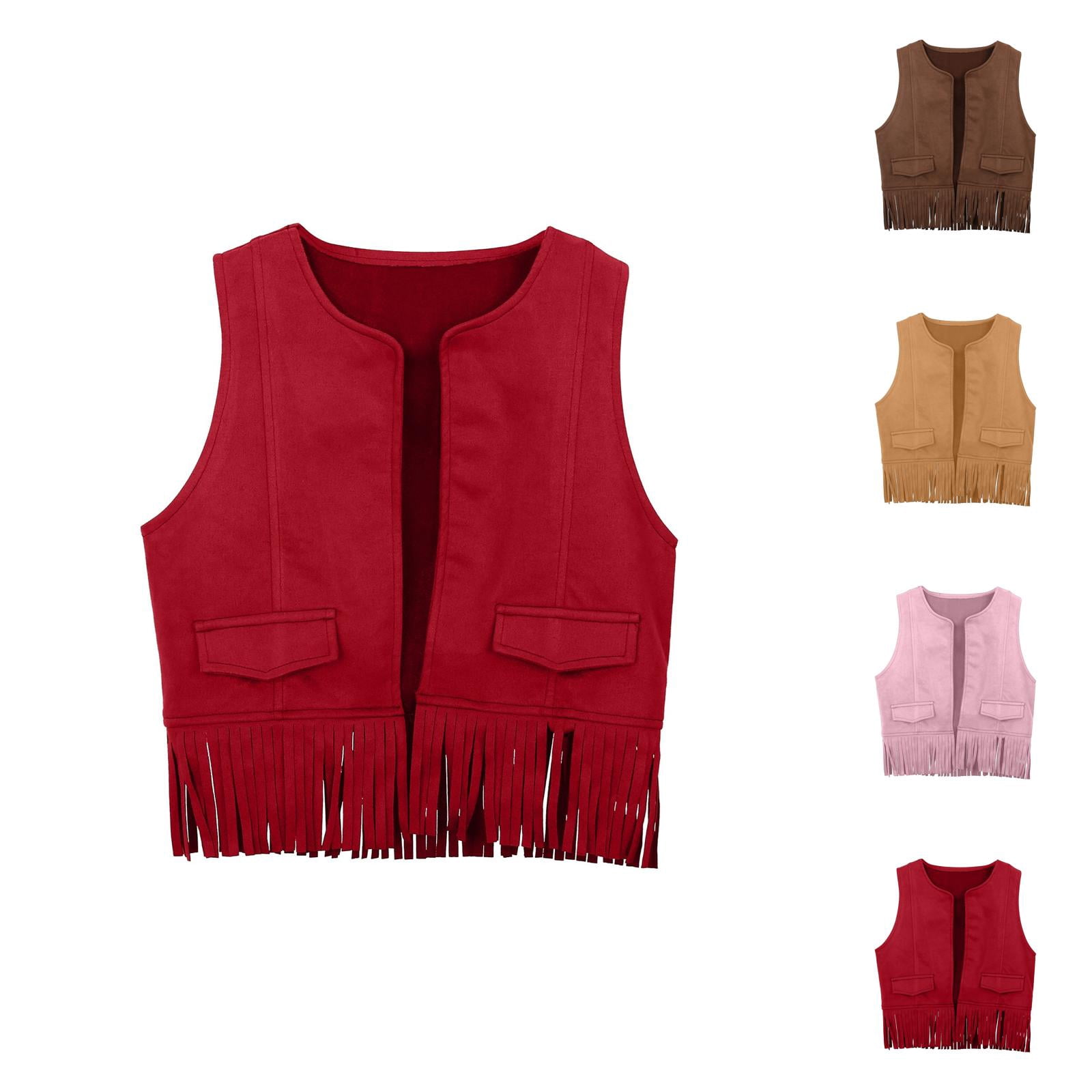 Baby Boys Girls Western Cowboy Cow Girl Vest Tassel Fringe Waist Coat ...
