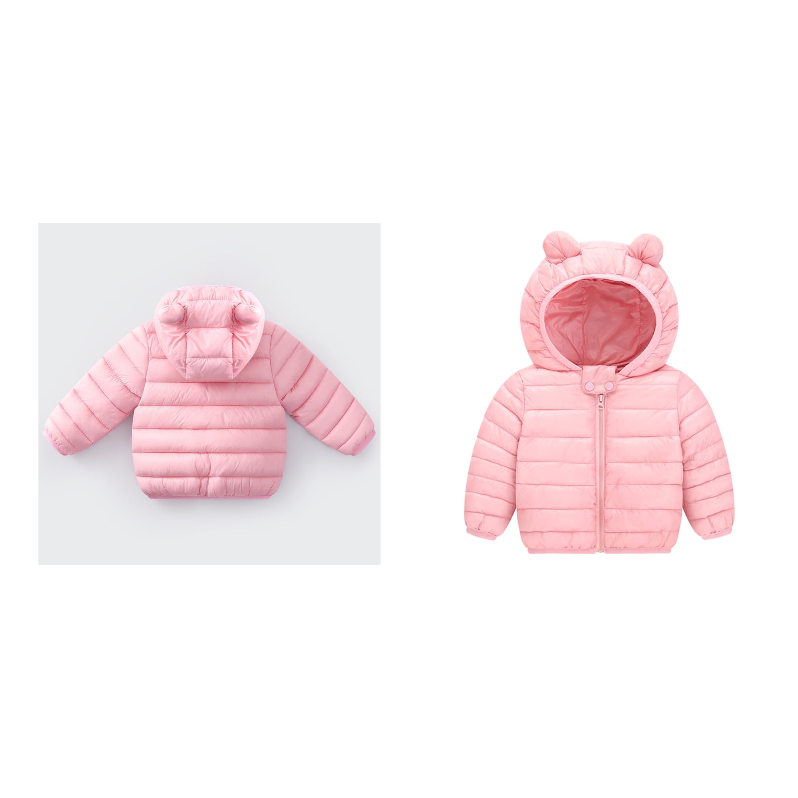 Baby Boys Girls Winter Coat,Baby Girls Puffer Coat Cute Bear Ear with Hoods Lightweight Puffer ...
