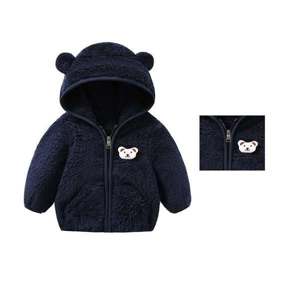 Baby Boys Girls Winter Coat Jacket Baby Hoodie with Bear Ear for Baby Boys Thick Parka Baby Girl ...