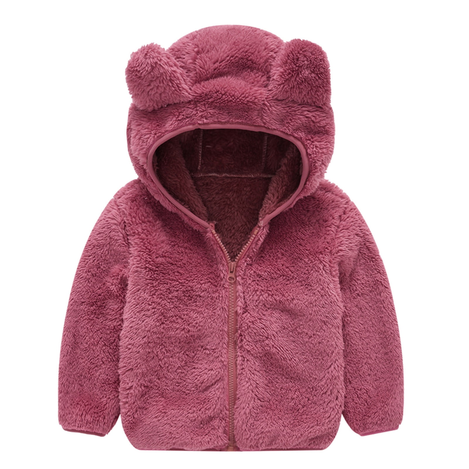 Baby Boys Girls Winter Coat Fleece Jacket Cute Bear Ear with Hoods for Kids Infant Baby Boys ...