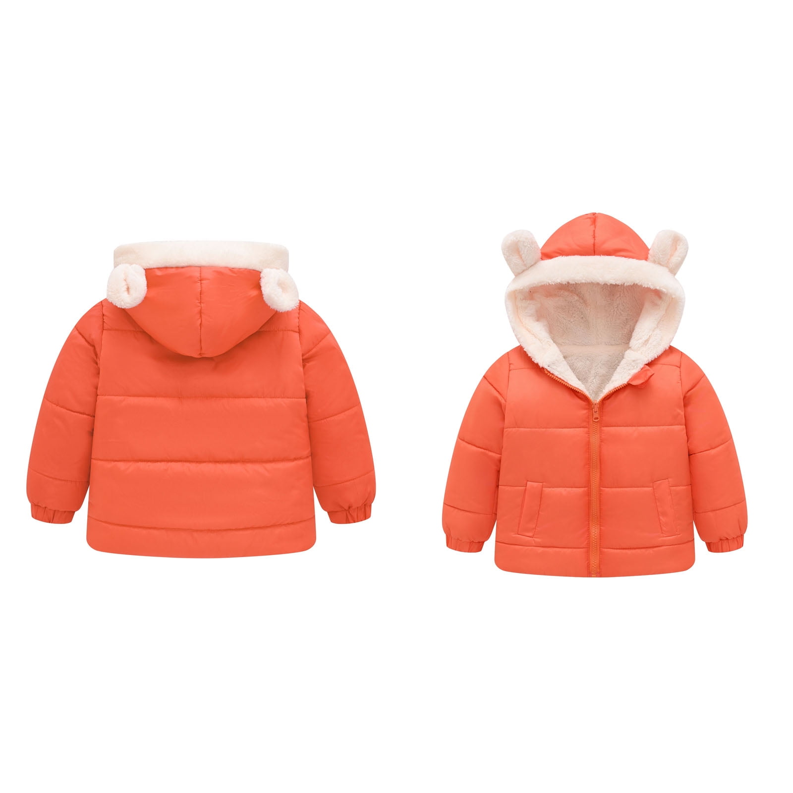 Baby Boys Girls Winter Coat,Little Boys Girls Puffer Coat Baby Hoodie with Bear Ear Windproof ...
