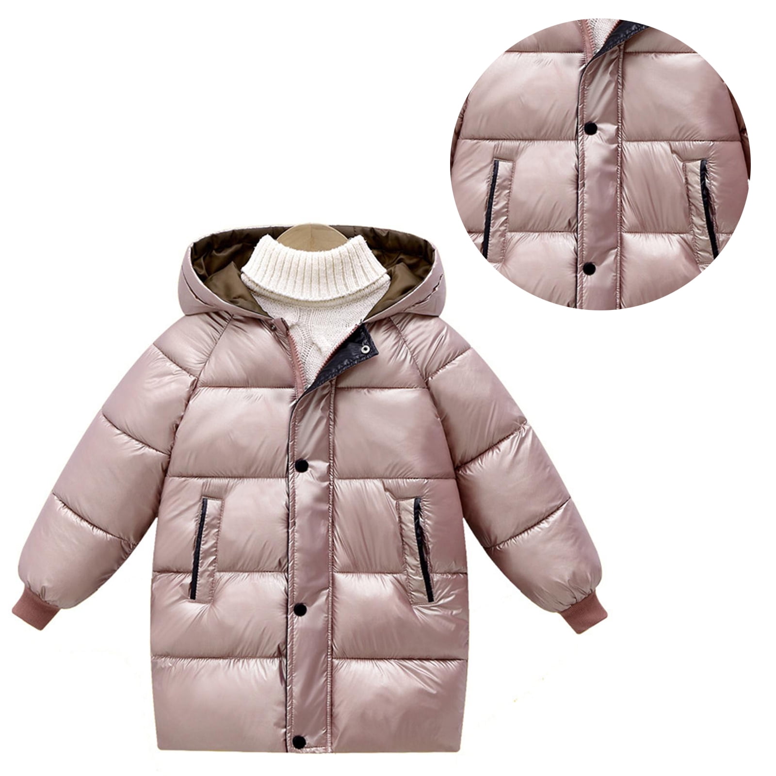 Baby Boys Girls Winter Coat,Little Boys Girls Puffer Coat Baby Mid-length Hoodie with ...
