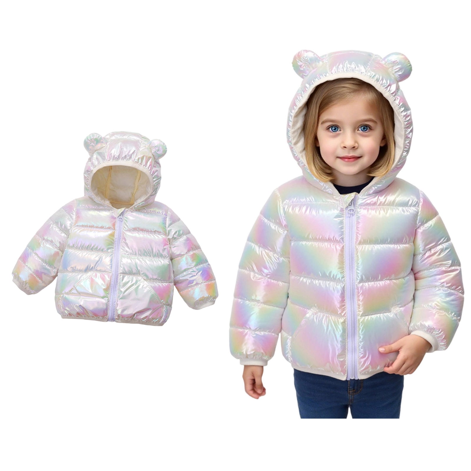 Baby Boys Girls Winter Coat,Little Boys Girls Puffer Coat Cute Bear Ear ...