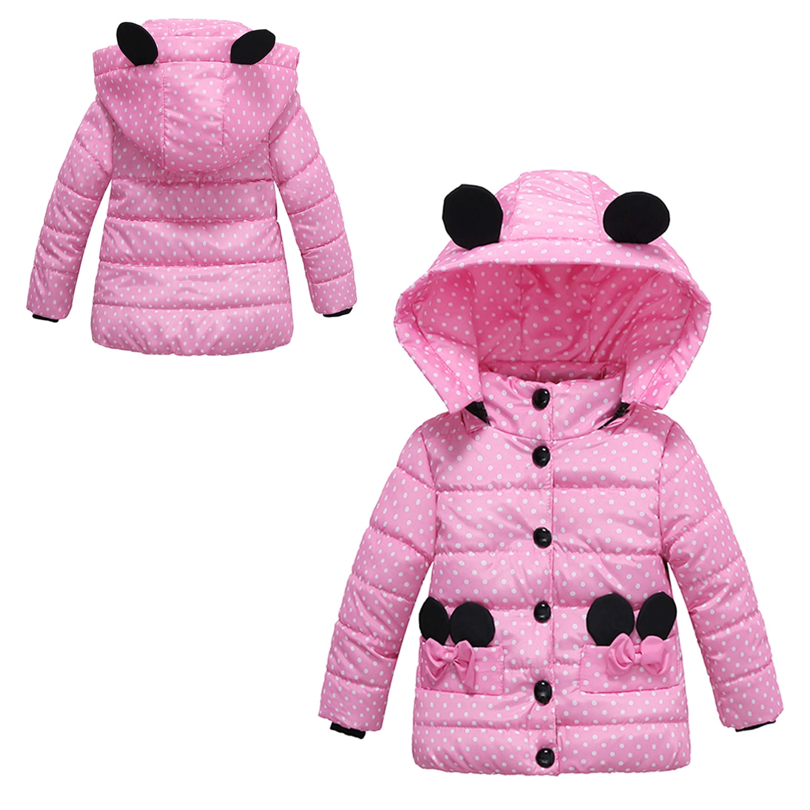 Baby Boys Girls Winter Coat,Toddler Puffer Coat Bear Ear Hooded Jacket Button Down Down Coats 3 ...