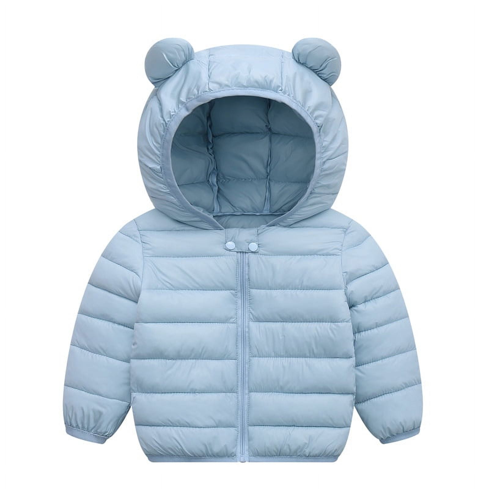 Baby Boys Girls Winter Coats Toddler Bear Hoods Down Jacket Infant Kids Light Puffer Padded ...