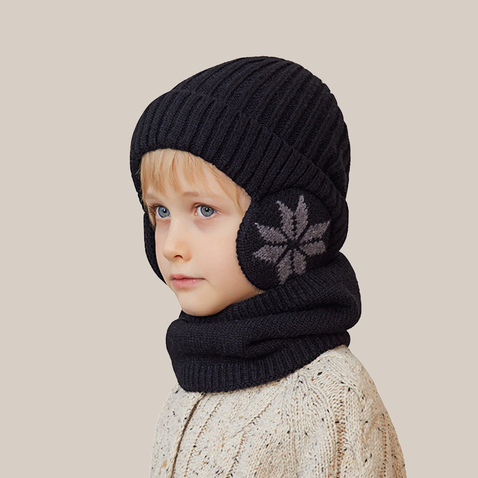 Baby Winter Hat Scarf Set 2 Piece Kids Thick Warm Lined Knit Hood Hat ...