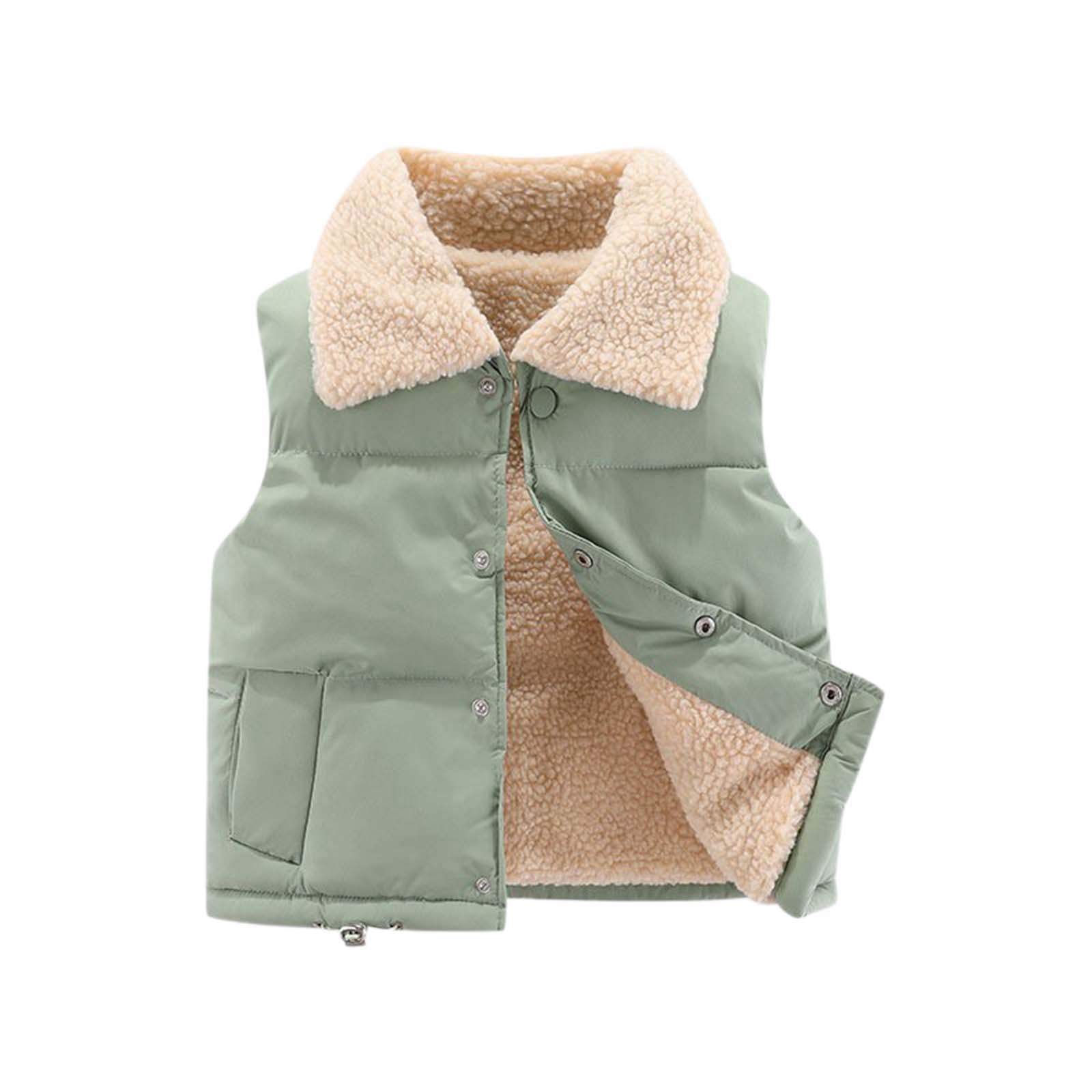 Baby Boys Girls Winter Puffer Vest Sleeveless Jacket Warm Fleece Padded ...