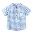 Baby Boys Kids Toddler Polo Shirt Plaid Striped Shorty Sleeve Summer ...