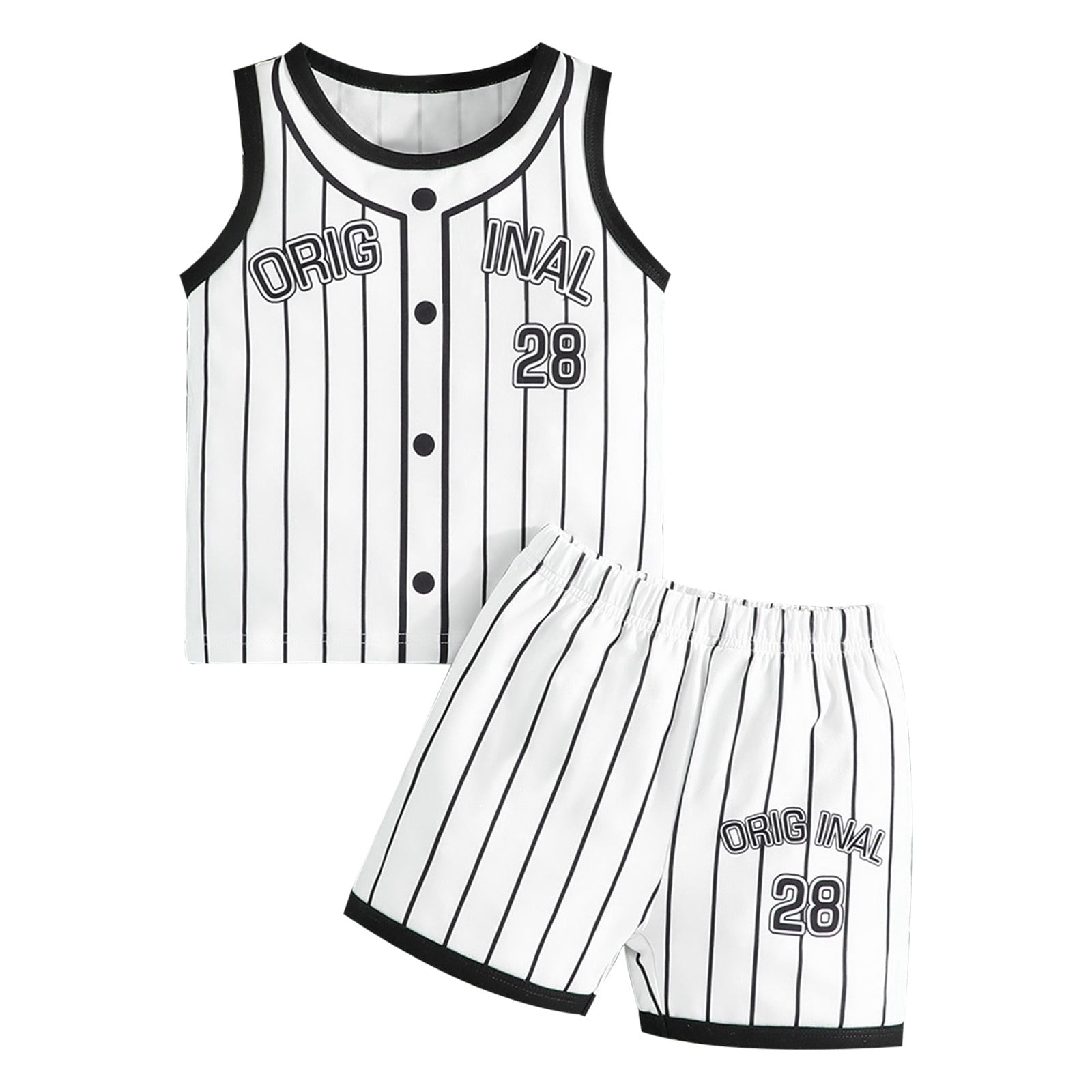 Baby Boys New Striped Boys 4T Summer Clothes Letter Baseball Clothes ...
