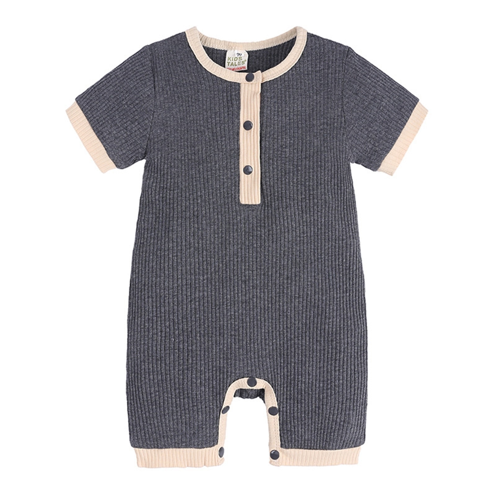 Baby Boys Onesies Summer Outfit Cotton Ribbed Romper Short Sleeve ...