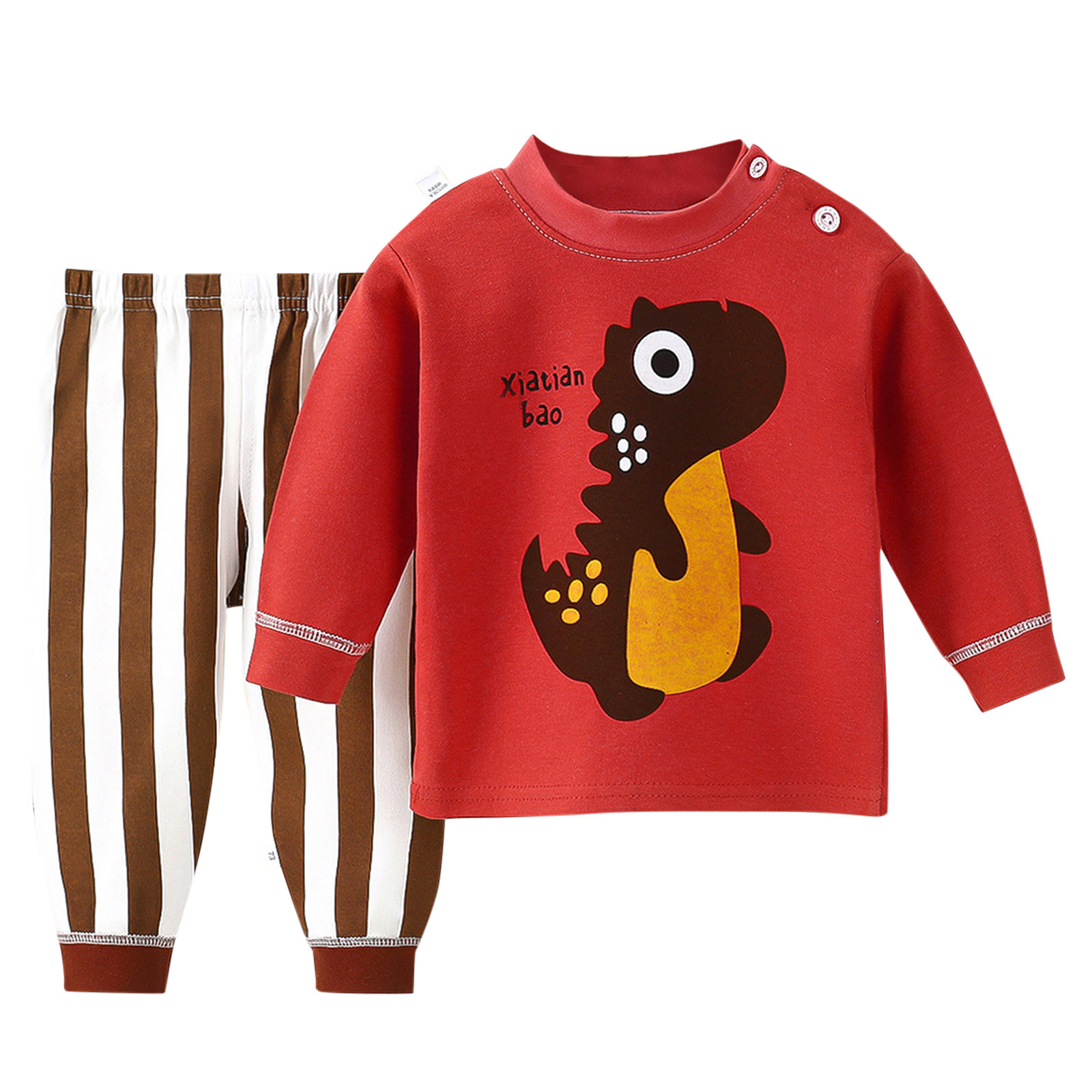 BJUTIR Baby Boys Outfit Sets Kids Toddler Baby Girls Boys Autumn Winter Dinosaur Print Cotton ...