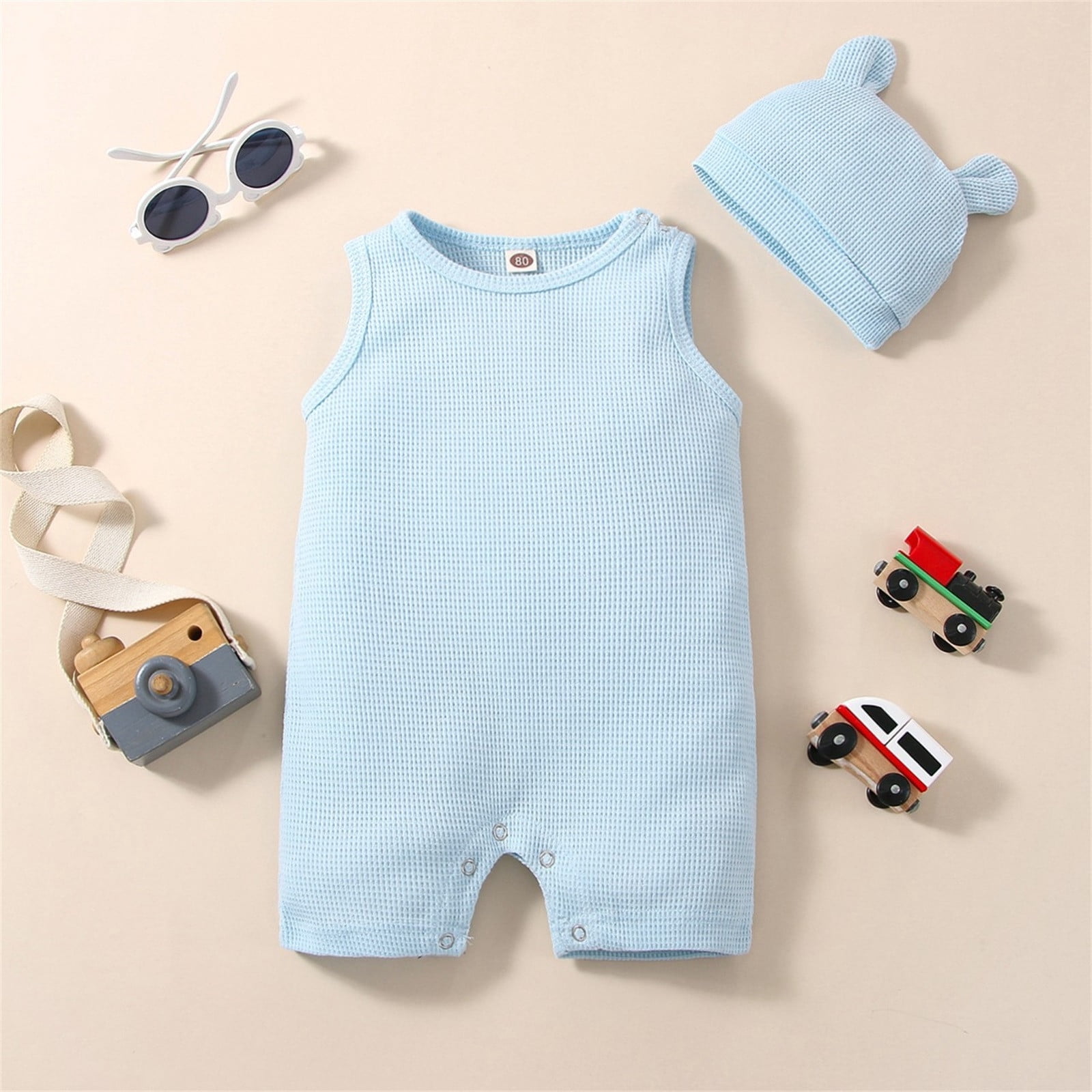 Baby Boys Outfits Sets Sleeveless Romper Jumpsuit Bodysuit Toddler ...