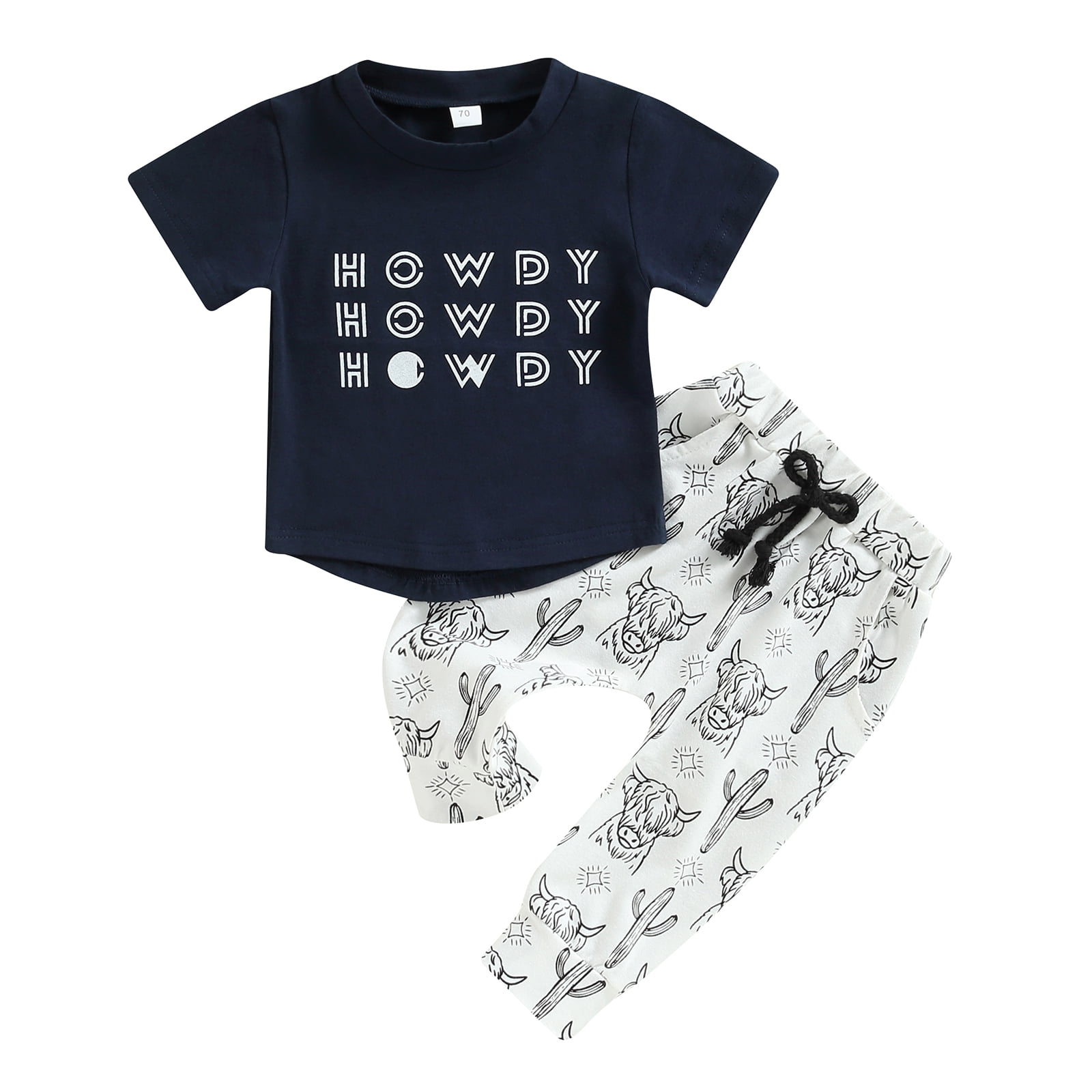 Baby Boys Outfits, Short Sleeve Crew Neck Letters Print T-shirt with ...