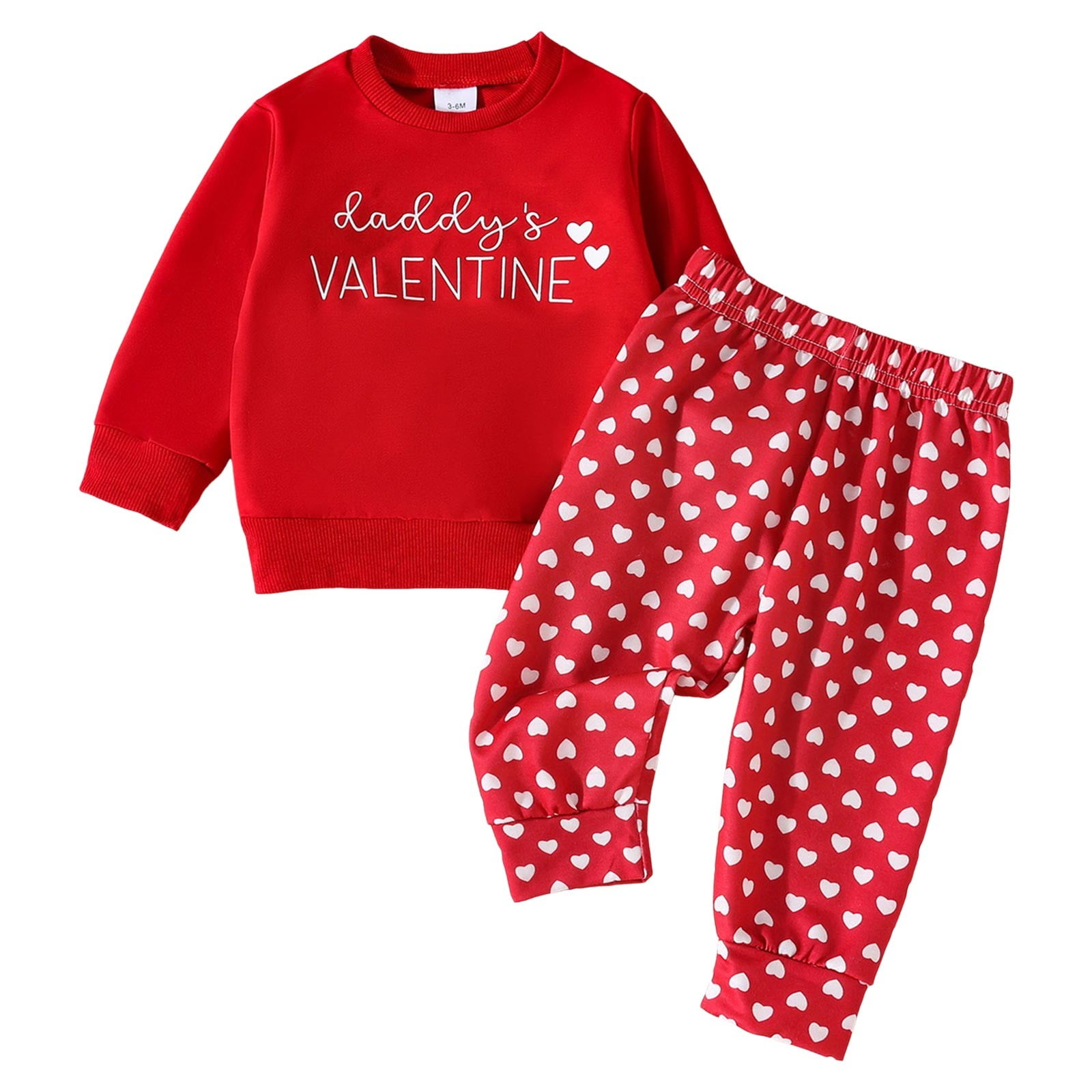 Baby Boys Outfits Valentines Day Clothes Set Crew Neck Long Sleeve ...