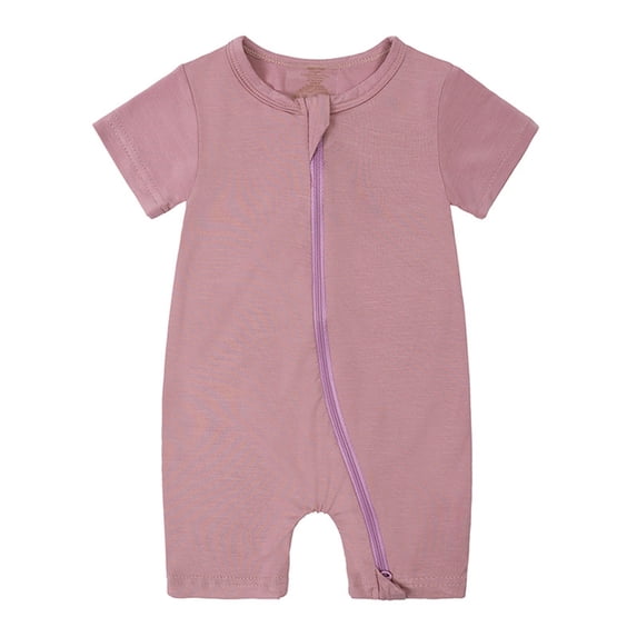 Baby Boys Rompers Pajamas Zipper Short Sleeve Sleeper Jumpsuit Purple 6 ...