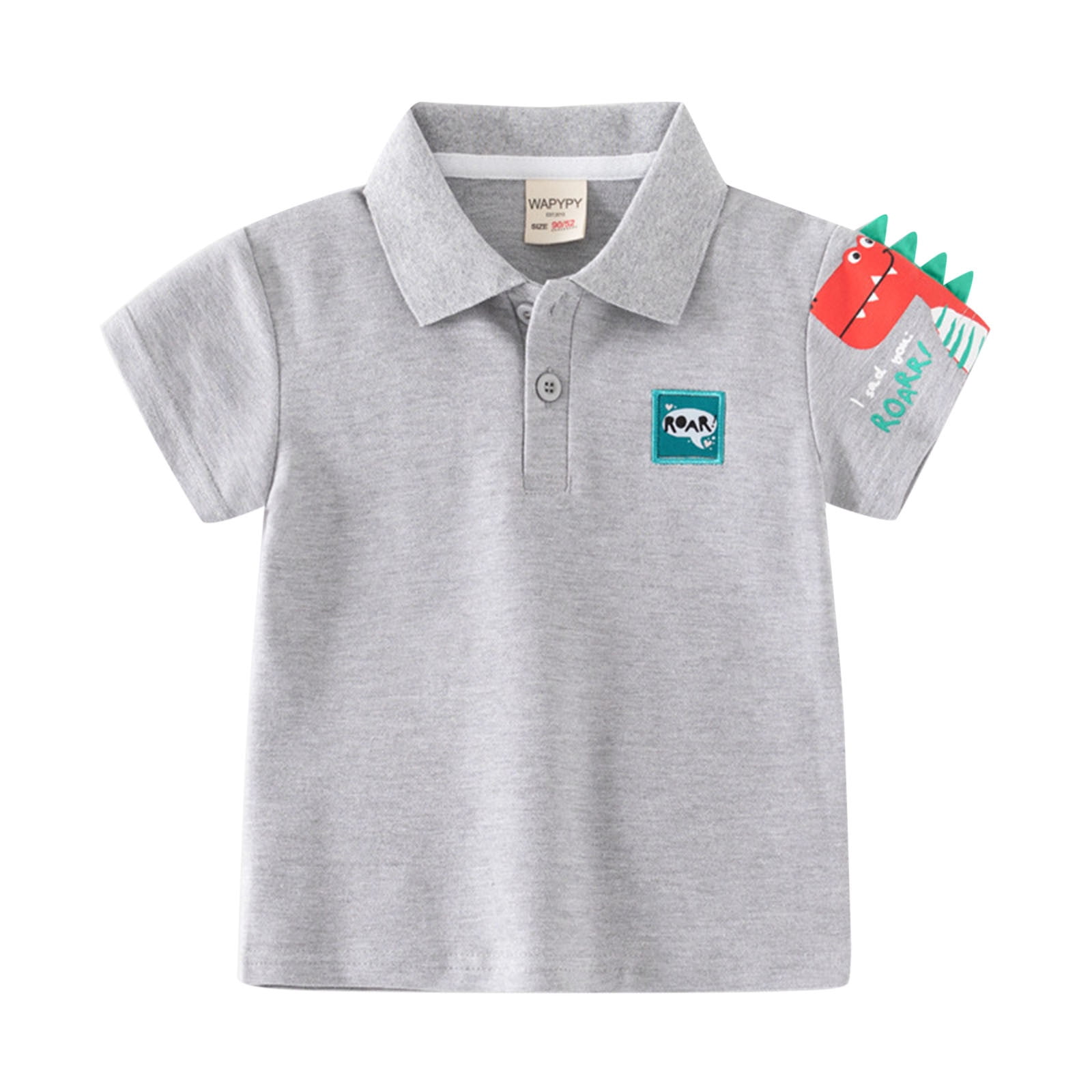 Baby Boys Short Sleeve Polo Shirt Cute Cartoon Dinosaur Sweatshirts ...