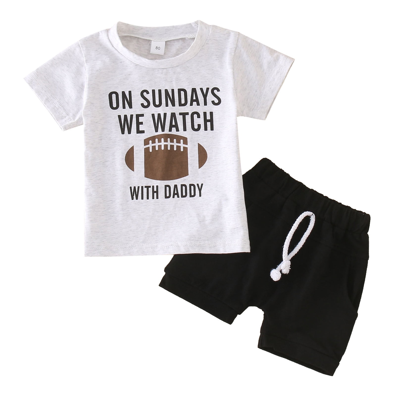 Baby Boys Shorts Set Crew Neck Short Sleeve Letter Printed Top Casual ...
