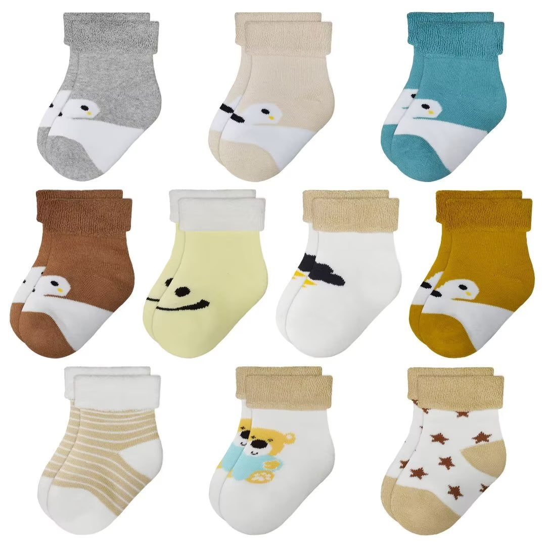 Baby Boys Socks Thick Terry Socks, 10 pairs (0-3years old) for Infant ...
