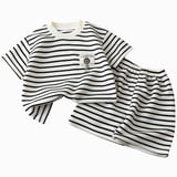 Baby Boys Summer Cute Clothing Sets Casual Loose Outfit Striped Crew ...