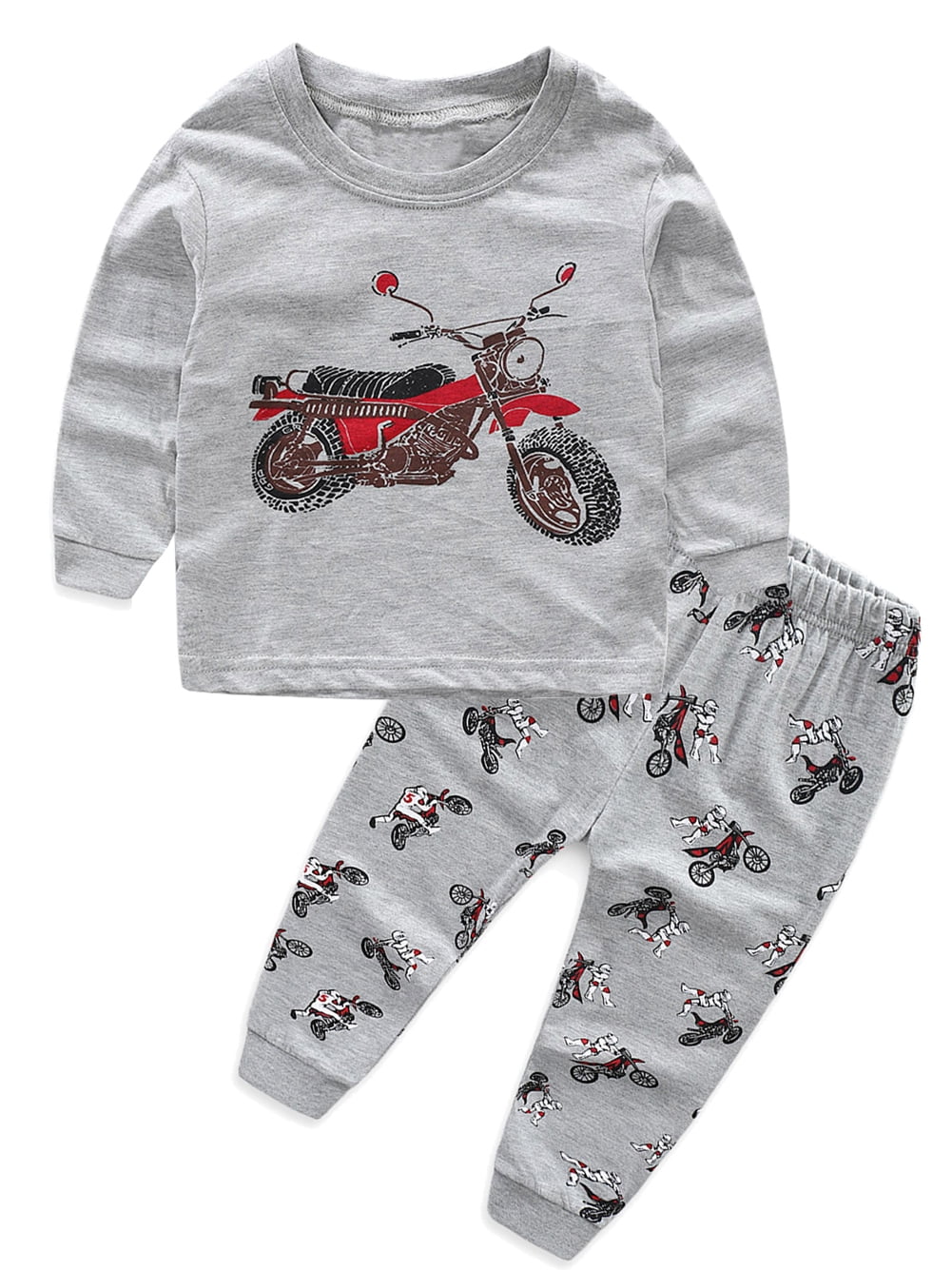 Baby Boys' Toddler Long Sleeve Tops and Pants Snug Fit 100% Cotton 2 Piece Pajama Set, Cartoon ...