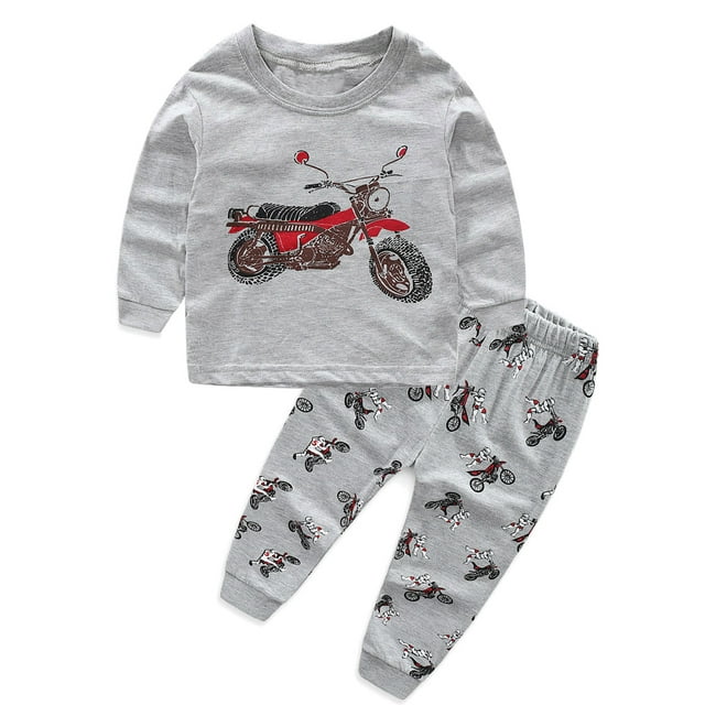Baby Boys' Toddler Long Sleeve Tops and Pants Snug Fit 100% Cotton 2 Piece Pajama Set, Cartoon ...