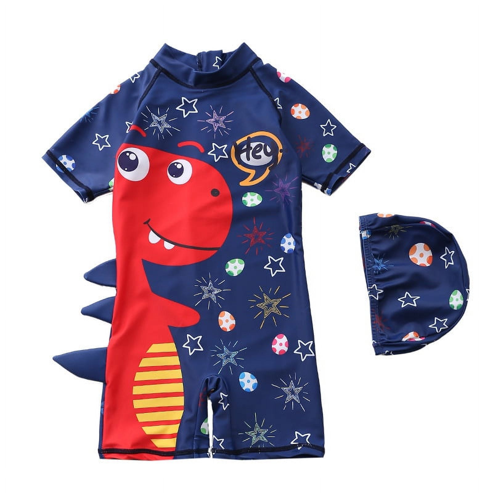 Baby Boys Toddlers Swimsuit One Piece Kids Bathing Suit Swimwear with Hat Rash Guard Surfing ...