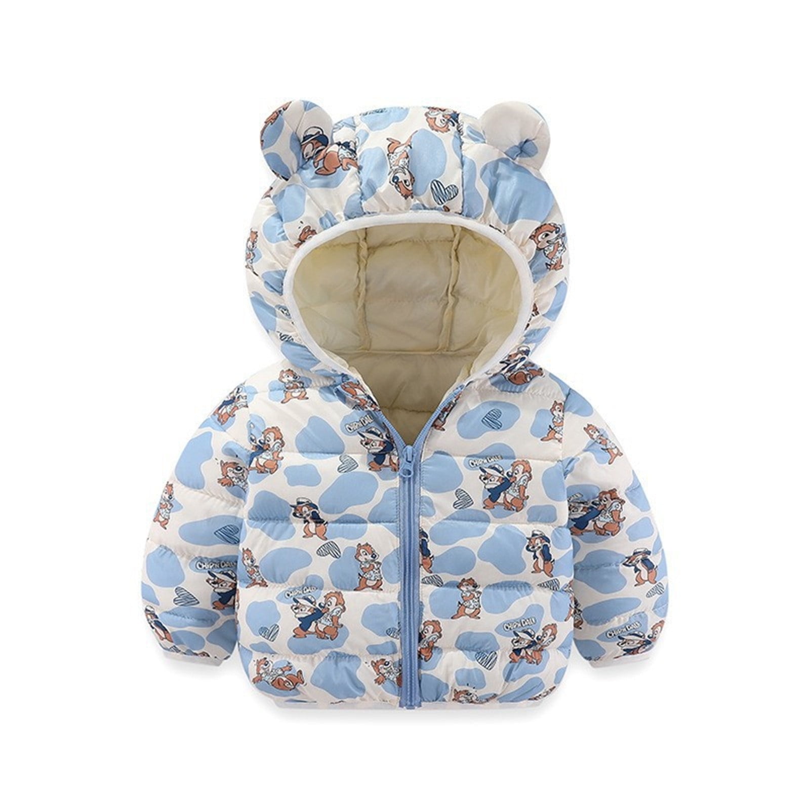 Baby Boys Winter Coat Baby Girls Puffer Coat Cute Bear Ears with Hoods Long Sleeve Light Winter ...