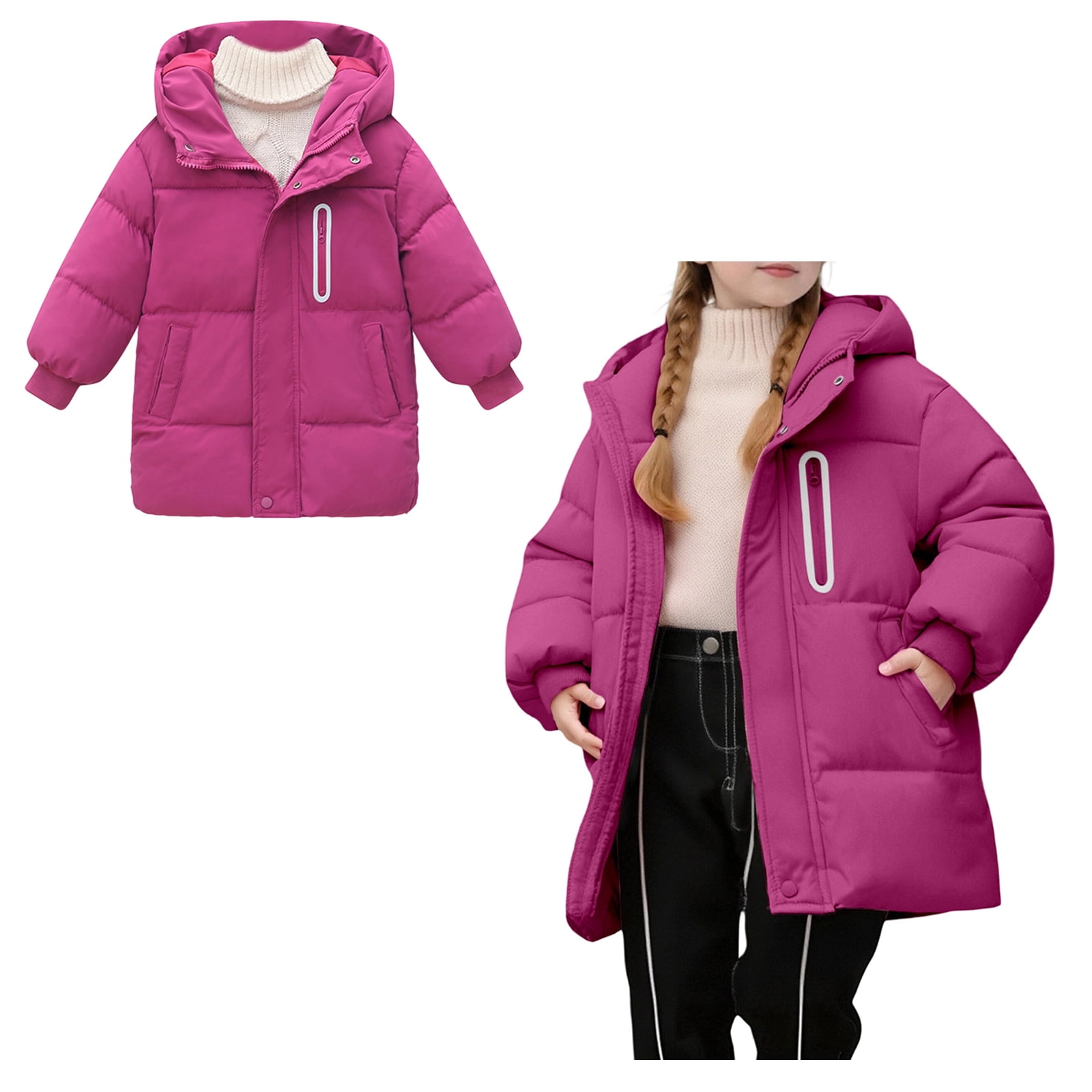 Baby Boys Winter Coat,Kids Puffer Coat With Mid-length Hoods Windproof ...