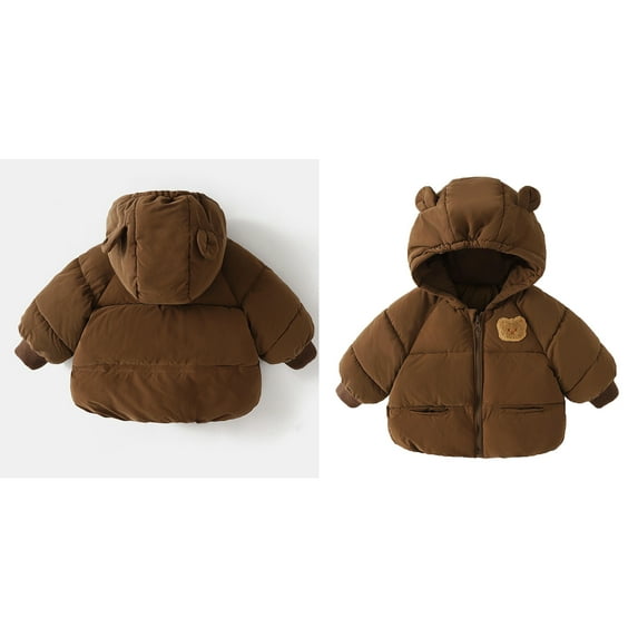 Baby Boys Winter Coat,Little Boys Girls Puffer Coat Cute Bear Ear Hooded Jacket Windproof Down ...