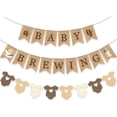 A Baby Is Brewing Burlap Banner with Coffee Cup & Baby Clothes Cutout ...